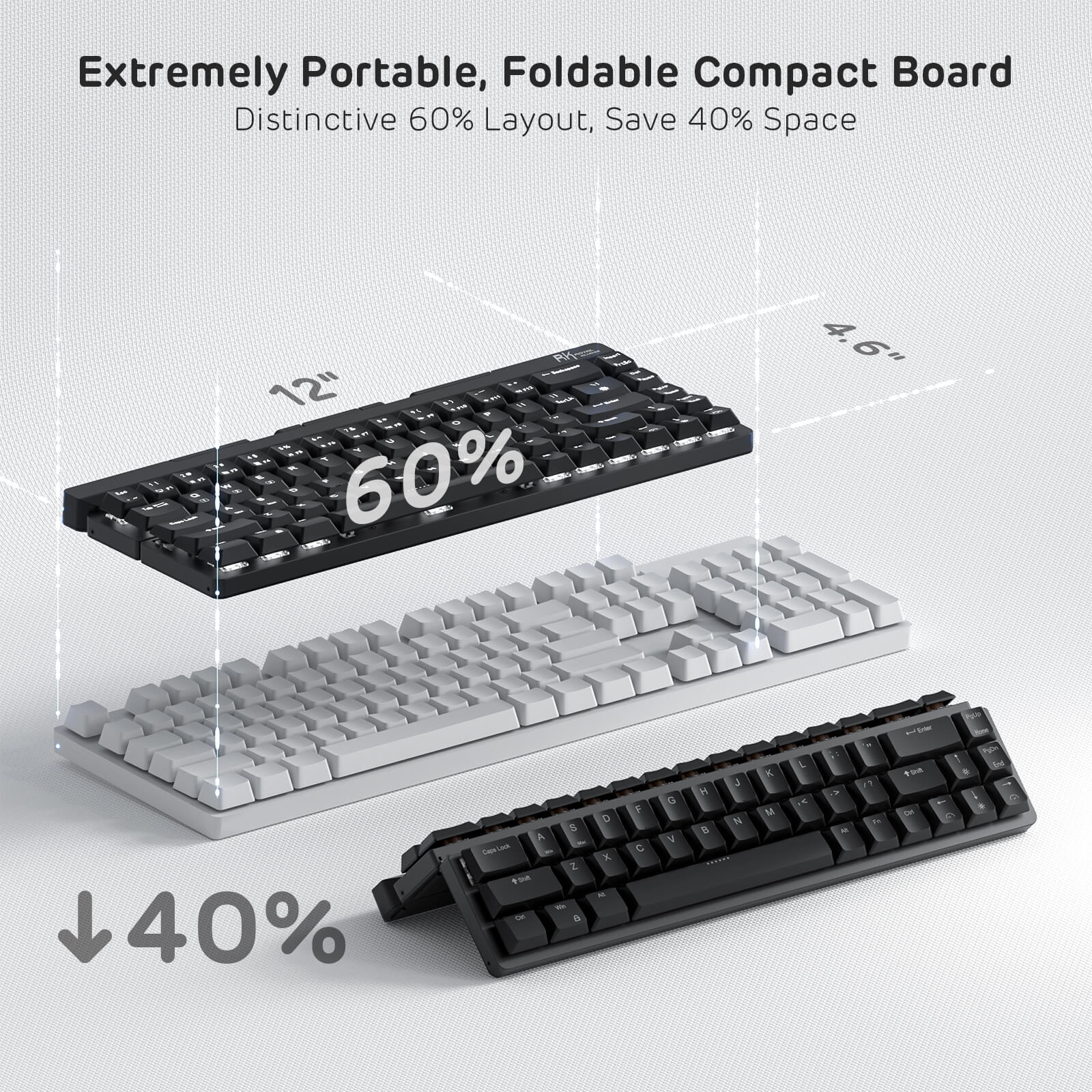 RK ROYAL KLUDGE F68 60% Foldable Low Profile Mechanical Keyboard – RKgaming